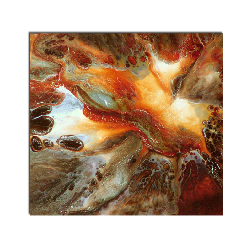 Earth Tone Abstract Landscape Small Art Metallic Fall Colors - Acrylic ...