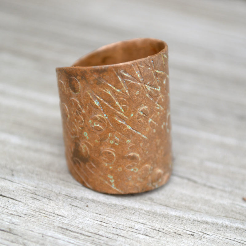 Artisan Jewelry Minimalist Copper Wrap Band Ring Verdigris Patina ...