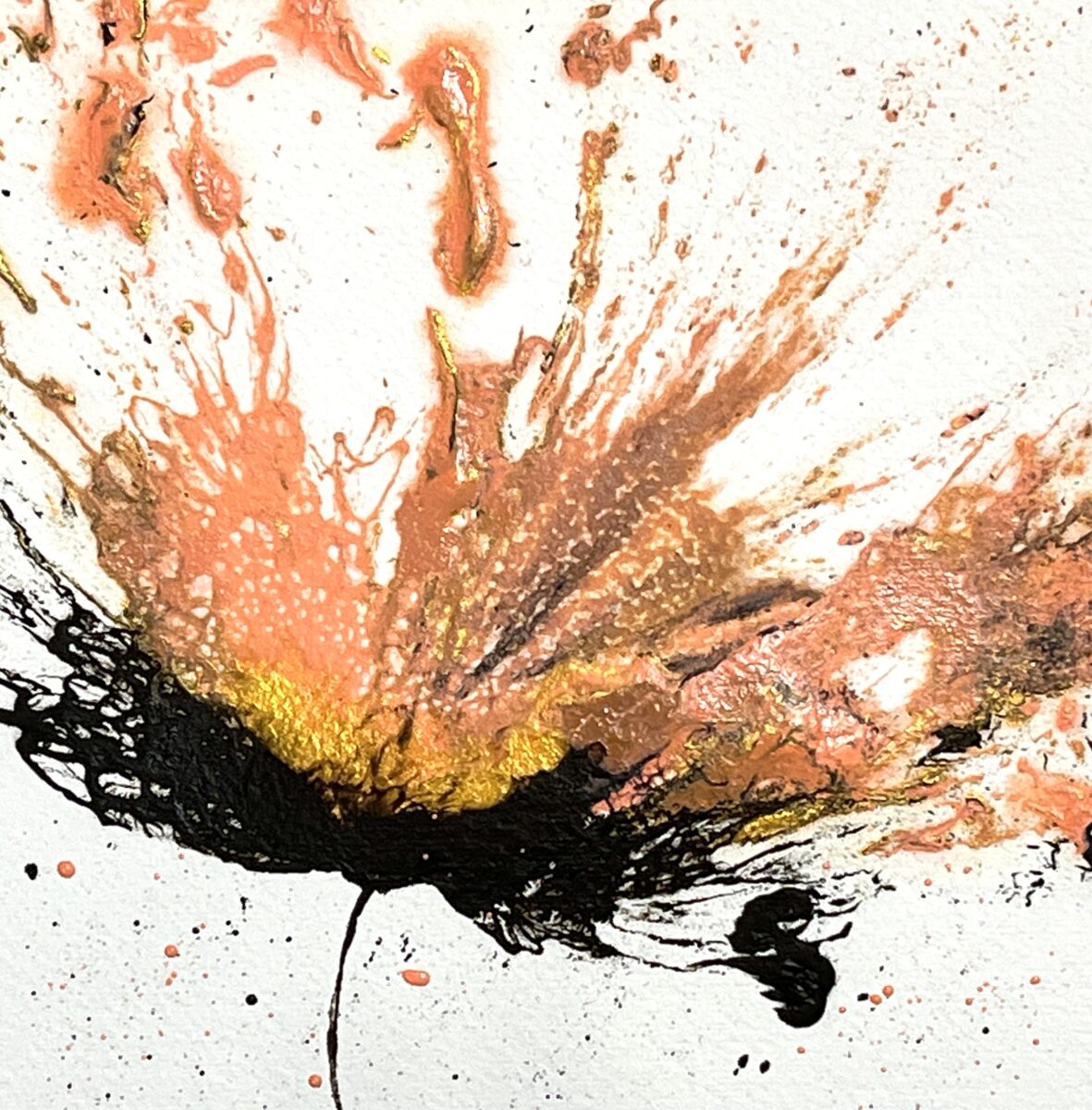 Peach Blush Splash Flower Original Art Painting Catherine Jeltes ...